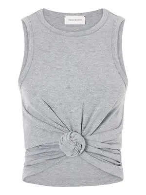 Magda Butrym Cotton-stretch Tank Top With Knot Detailing - Gray