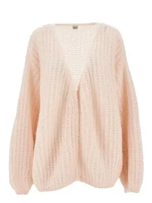 TOTEME V-neck Puffed Cardigan - Nude