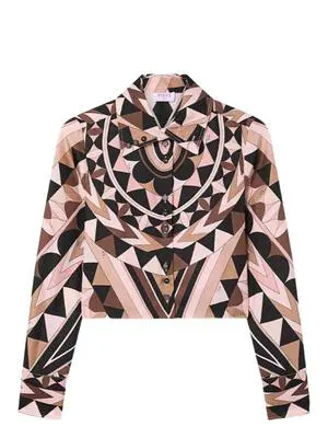 Emilio Pucci Geometric Print Cropped Shirt - Multicolor