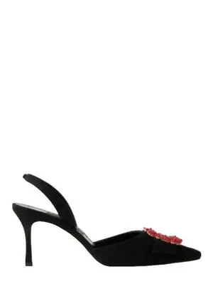 Manolo Blahnik Suede Slingback Pumps - Black