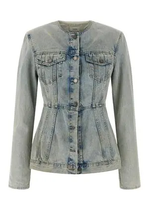 HAIKURE Temple Fitted Denim Jacket - Gray