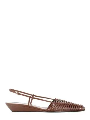 GIUSEPPE ZANOTTI Woven Wedge Sandals - Maroon