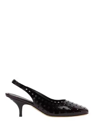 Dries Van Noten Dries Van Noten Perforated Leather Slingback Pumps Black