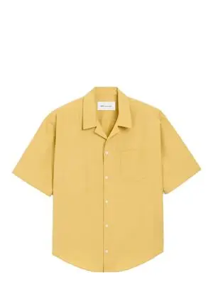 AMI Paris Short-sleeved Curved Hem Shirt - Light Yellow