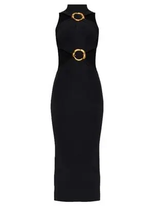 Cult Gaia Ring Detail Cut-out Midi Dress - Black