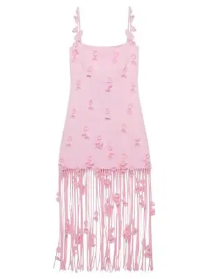 Simkhai Juliana Floral Fringed Midi Dress - Tulip