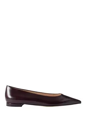 GIANVITO ROSSI Gianvito Rossi Robbie Glossed-Leather Ballet Flats