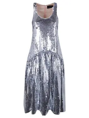 Simone Rocha Sequin-embellished Midi Dress - Silver