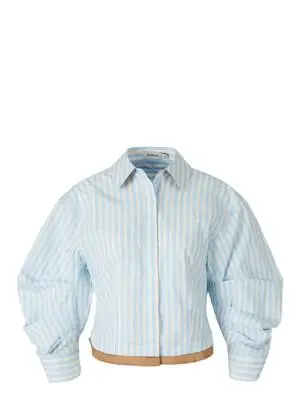 Simkhai Striped Button-up Shirt With Long Sleeves - Blue
