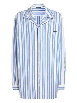 Dolce & Gabbana Striped Poplin Vanity Shirt - Blue