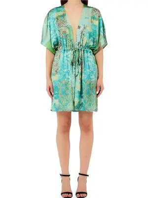 Liu Jo Paisley-print V-neck Kaftan - Green