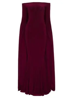 NORMA KAMALI Norma Kamali Off-Shoulder Fishtail Gown With Ribbon Sleeves
