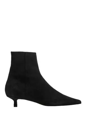 AeydĒ Short Pointed Toe Zip Up Ankle Boots - Black