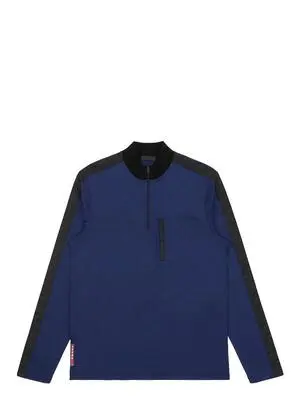 Prada Zipper Detail Long Sleeve T-shirt - Blue