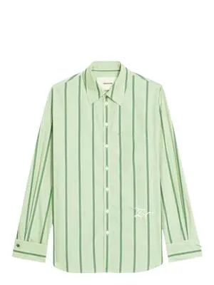 Zadig&Voltaire Morning" Striped Poplin Shirt With Embroidered Cuffs - White