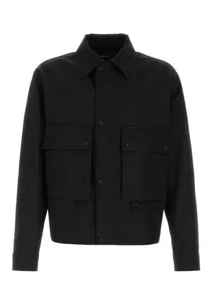 Herno Long Sleeve Jacket With Turn-down Collar And Pocket Details - Black