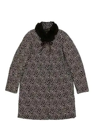 MAX MARA Weekend Max Mara Leopard Print Fur Collar Overcoat