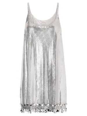 Rabanne Embellished Chainmail Mini Dress - Silver
