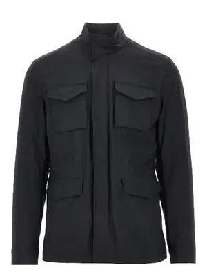 Herno High-collar Field Jacket - Black