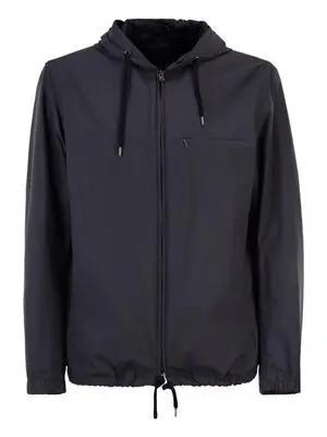 Herno Long Sleeve Hooded Casual Jacket - Black