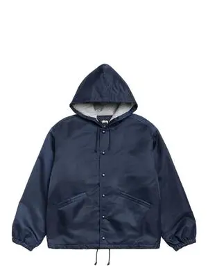 StÜssy Long Sleeve Hooded Casual Jacket With Drawstring Hem - Navy