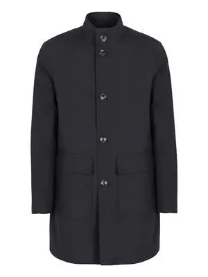 Herno Long-sleeved Button-up Coat - Blue