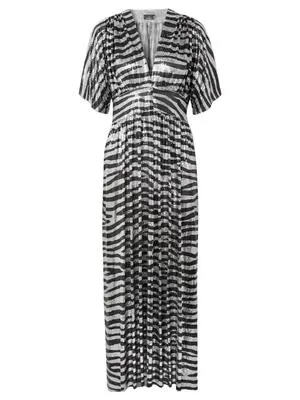 Rabanne Zebra-print Chainmail Maxi Dress - Black
