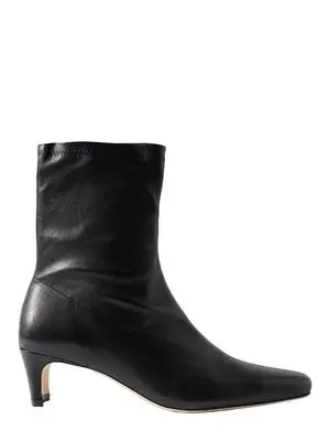 Staud Sock Leather Ankle Boots - Black