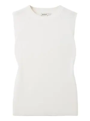 Simkhai Sleeveless Round Neck Tank Top - White