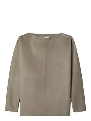 Tove Reine Paneled Wool-blend Felt Top - Gray