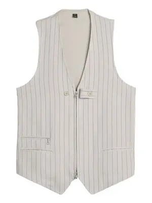 Y3 Tailored Striped Vest - White