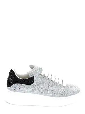 Alexander McQueen Oversized Embellished Lace-up Sneakers - White