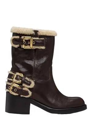 Chloé Dakota Buckle Shearling Boots - Jiao Mu Color
