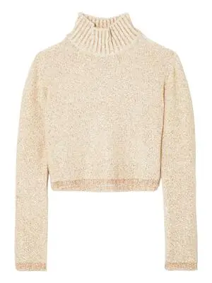 ALTUZARRA Altuzarra Melitta Cropped Sequin-Embellished Knitted Turtleneck Sweater