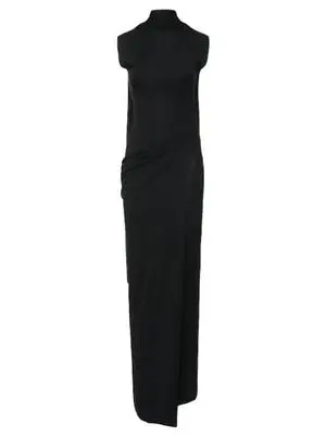 AYA MUSE Sleeveless Silk Viscose Maxi Dress With Side Slits - Black