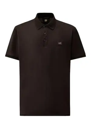 C.P. COMPANY C.P. Company Logo Patch Short Sleeve Polo Shirt Black