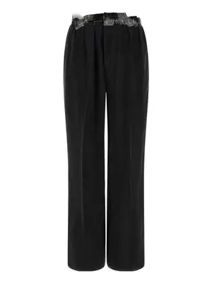 MAISON MARGIELA Pleated Straight-leg Trousers - Black