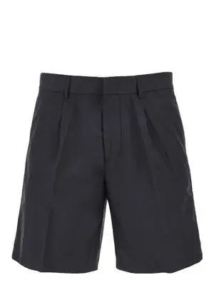 Emporio Armani Pleated Bermuda Shorts - Navy Blue