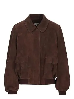 LOEWE Loewe Flap-Pocket Suede Bomber Jacket