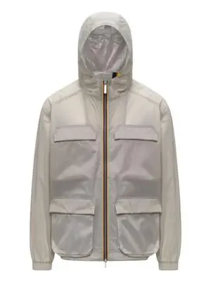 K-WAY Hooded Zip-up Pocket Jacket - Gray