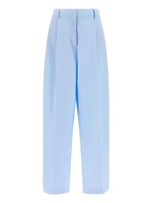 Fabiana Filippi High-waisted Pleated Wide-leg Tailored Trousers - Blue