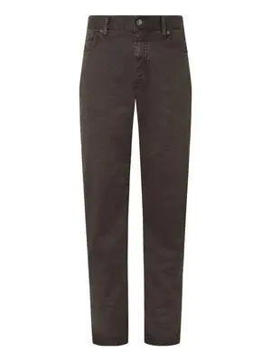 Zegna Roccia Slim Straight Jeans - Brown