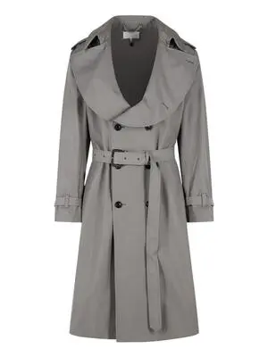 MAISON MARGIELA Folded Collar Trench Coat - Gray