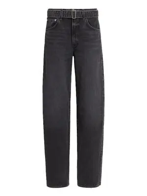 AGOLDE Tapered Hem Wide-leg Jeans - Black