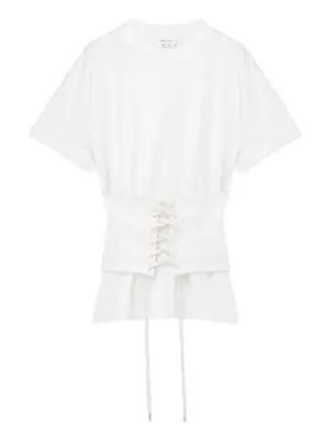 Alexander McQueen Corset Lace-up T-shirt - Ivory