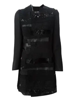 Junya Watanabe Single Breasted Blazer With Patchwork Design - Black