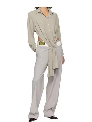 MAISON MARGIELA Asymmetric Waistband Trousers - Light Gray