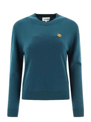 Kenzo Tiger Patch Wool Jumper - Blue