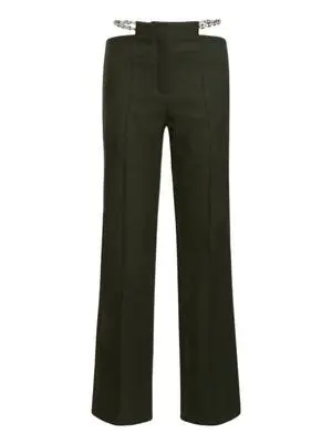 AYA MUSE Embossed Wide-leg Trousers - Black