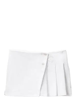 Alexander Wang Pleated Mini Skirt With Button Detail - White